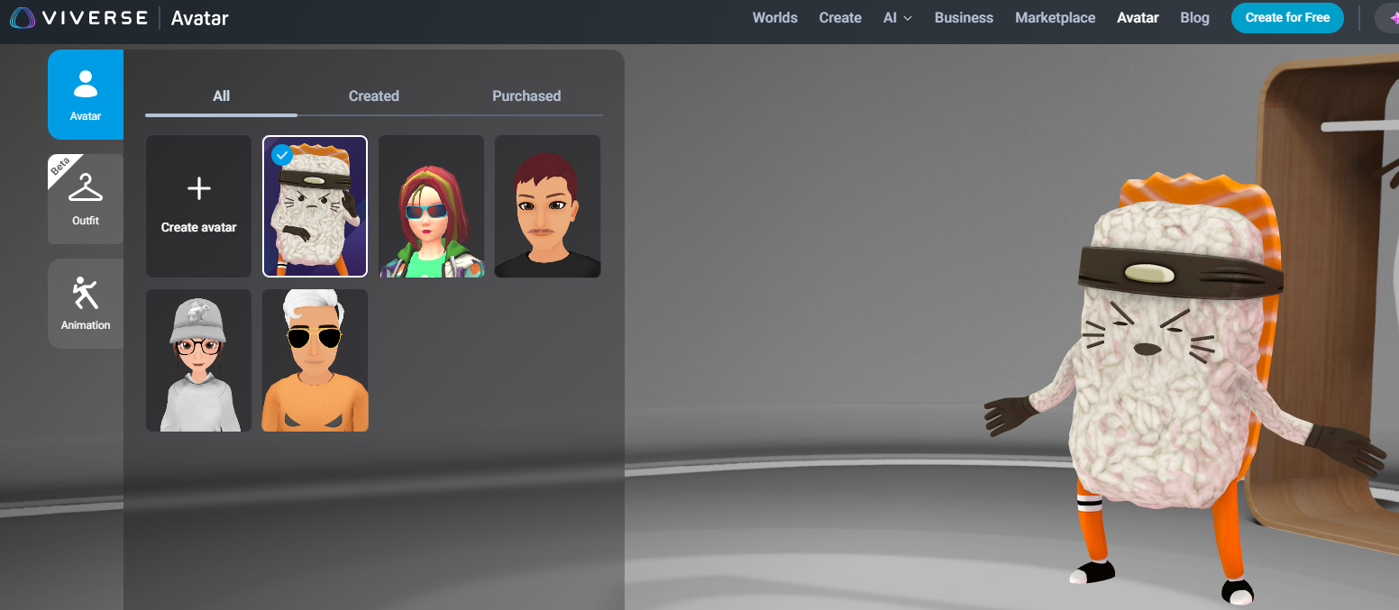 Managing your avatars – VIVERSE Help Center
